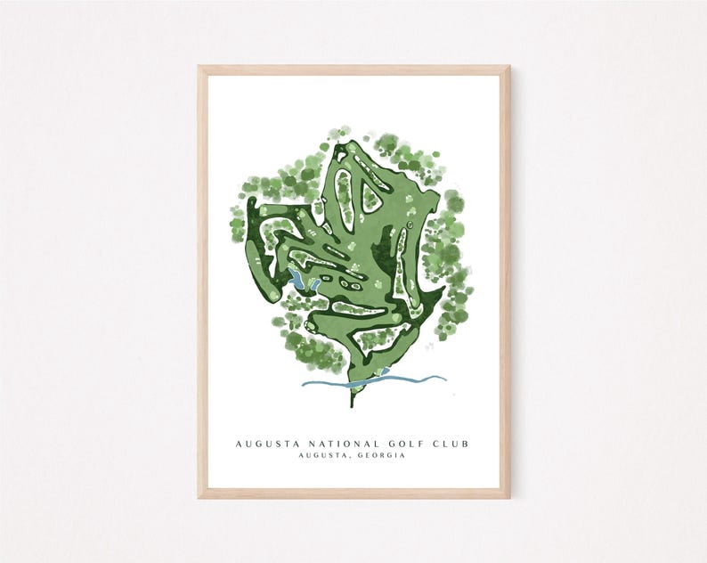 Augusta National Golf Course Art Print Clubhouse Sports Wall Decor ...
