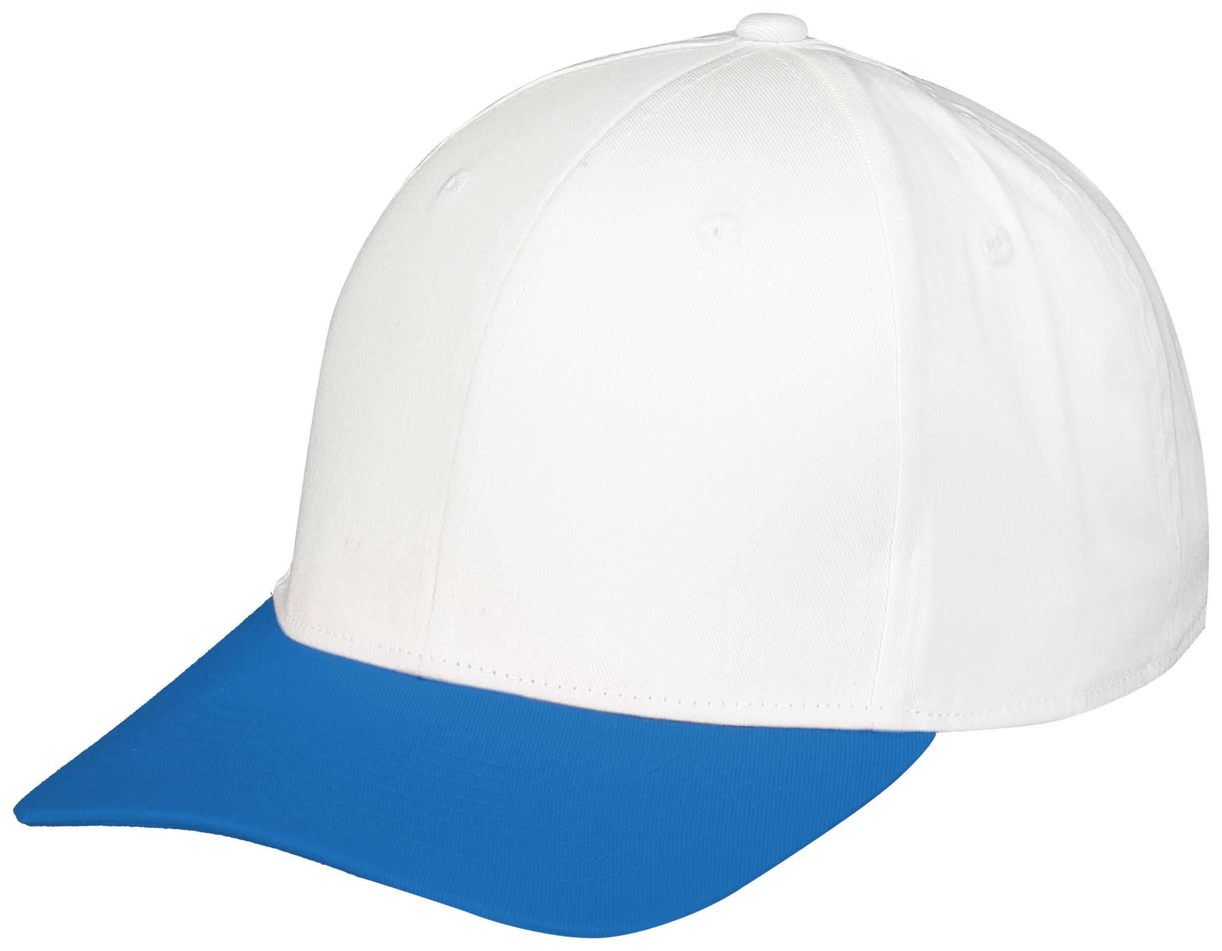 Augusta OS Youth Rally Cotton Twill Cap White/Royal 6252 - Walmart.com