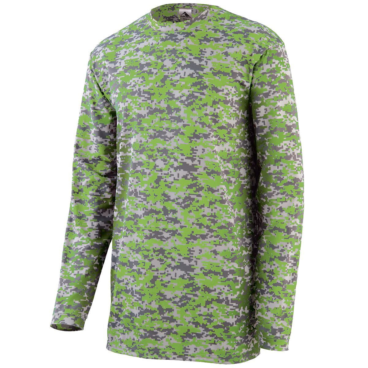 Augusta S Youth Digi Camo Wicking Long Sleeve T-Shirt Lime Digi 2789 ...