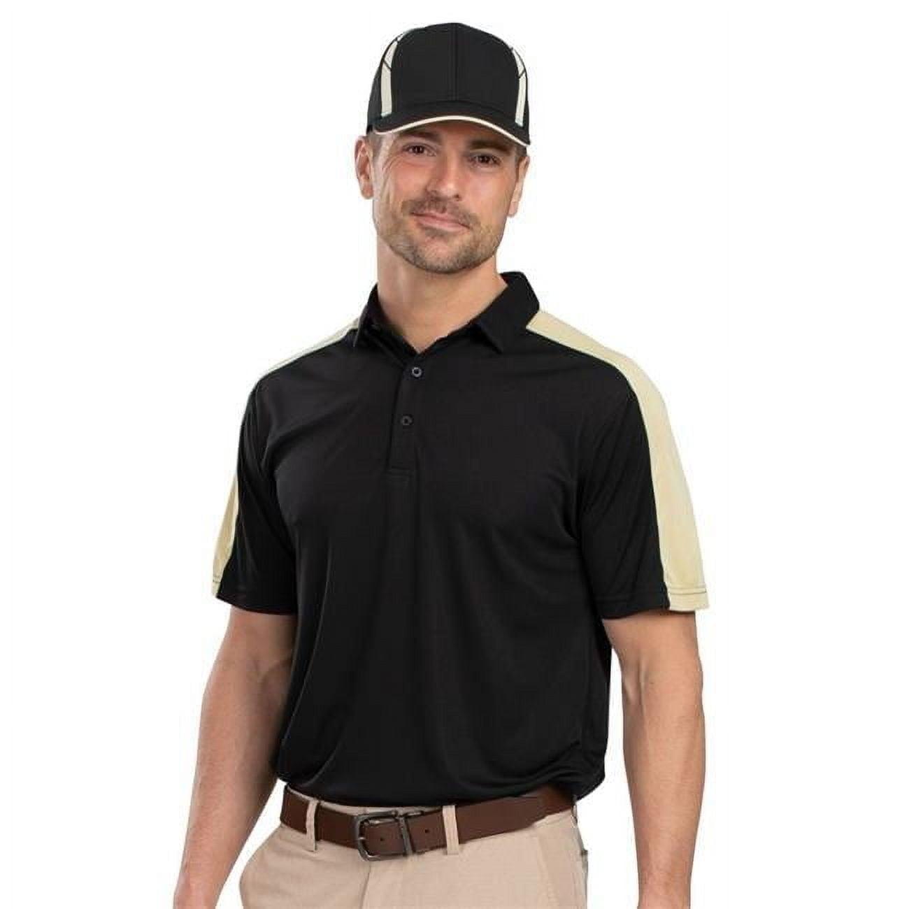 Augusta Sportswear B09634516 Mens Two-Tone Vital Polo T-Shirt, Black ...