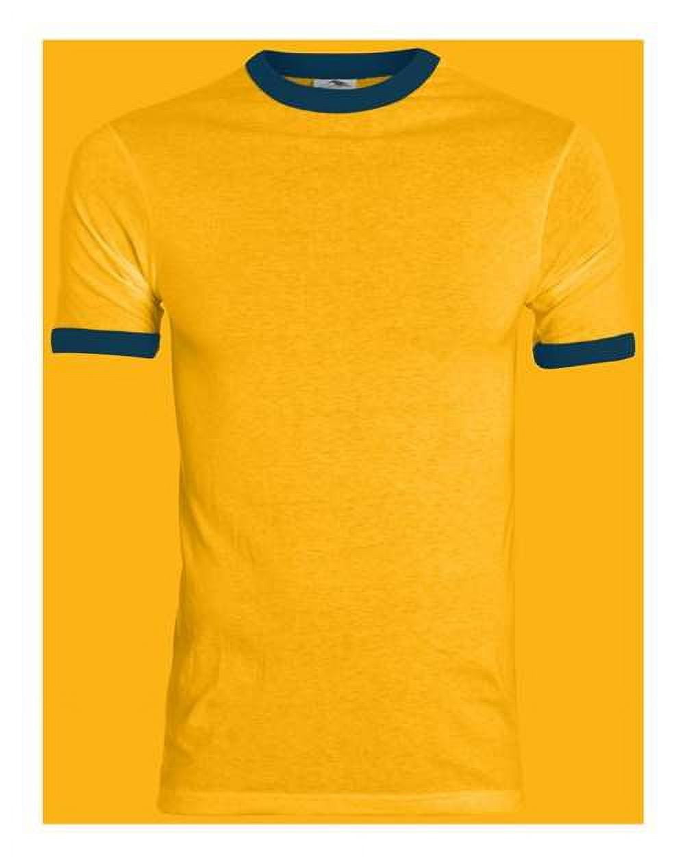 Augusta Sportswear Men's XX-Large Ringer tee Shirt, Gold/Navy - Walmart.com