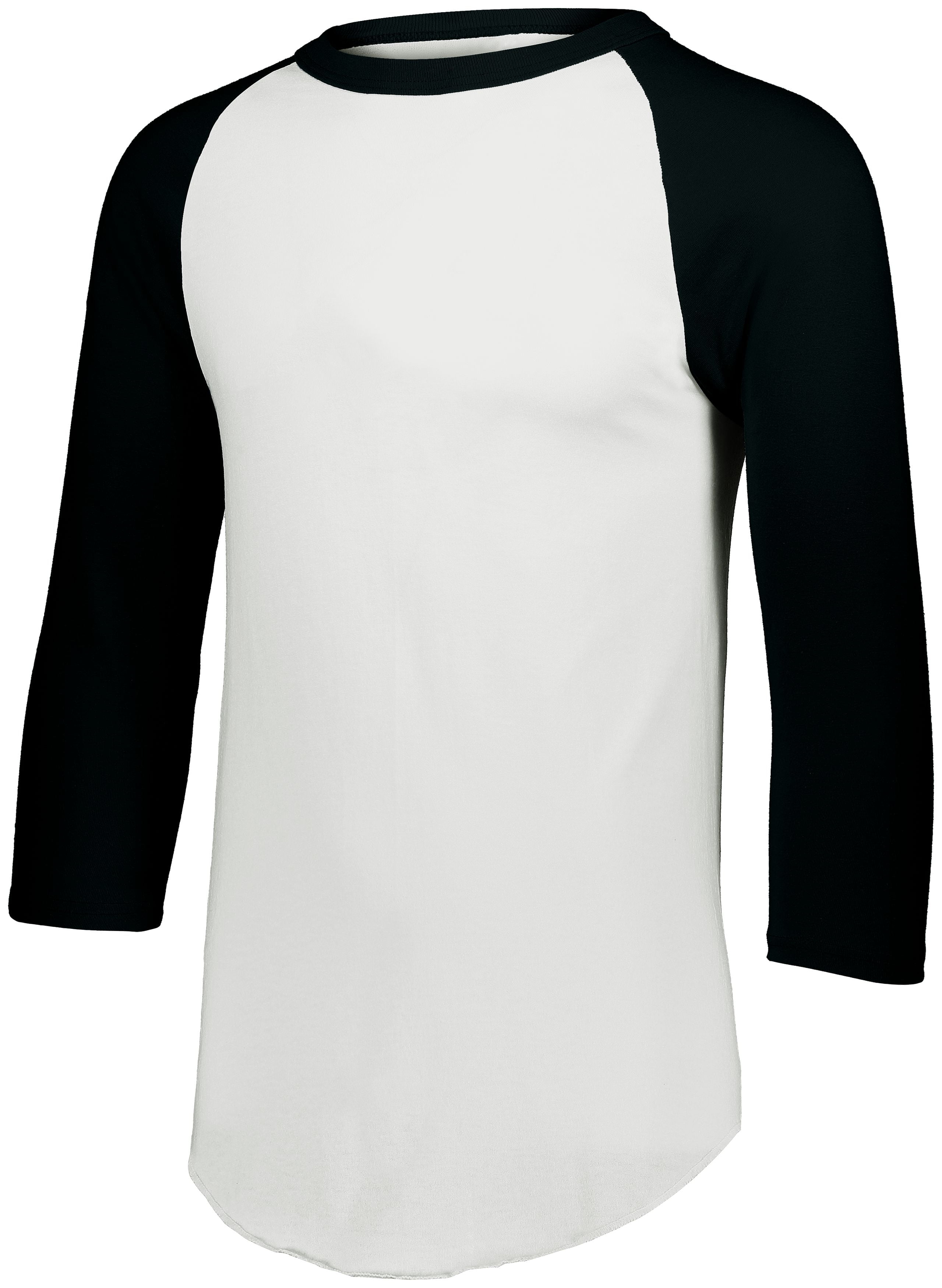 Augusta XL Baseball 3/4 Sleeve Tee 2.0 White/Black 4420 - Walmart.com
