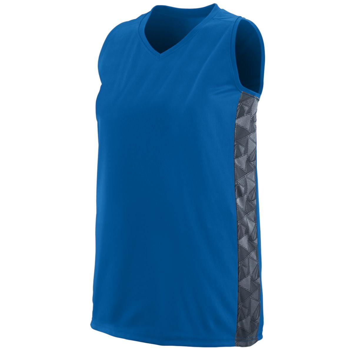 Augusta XL Ladies Fast Break Racerback Jersey Royal/Graphite/Black ...