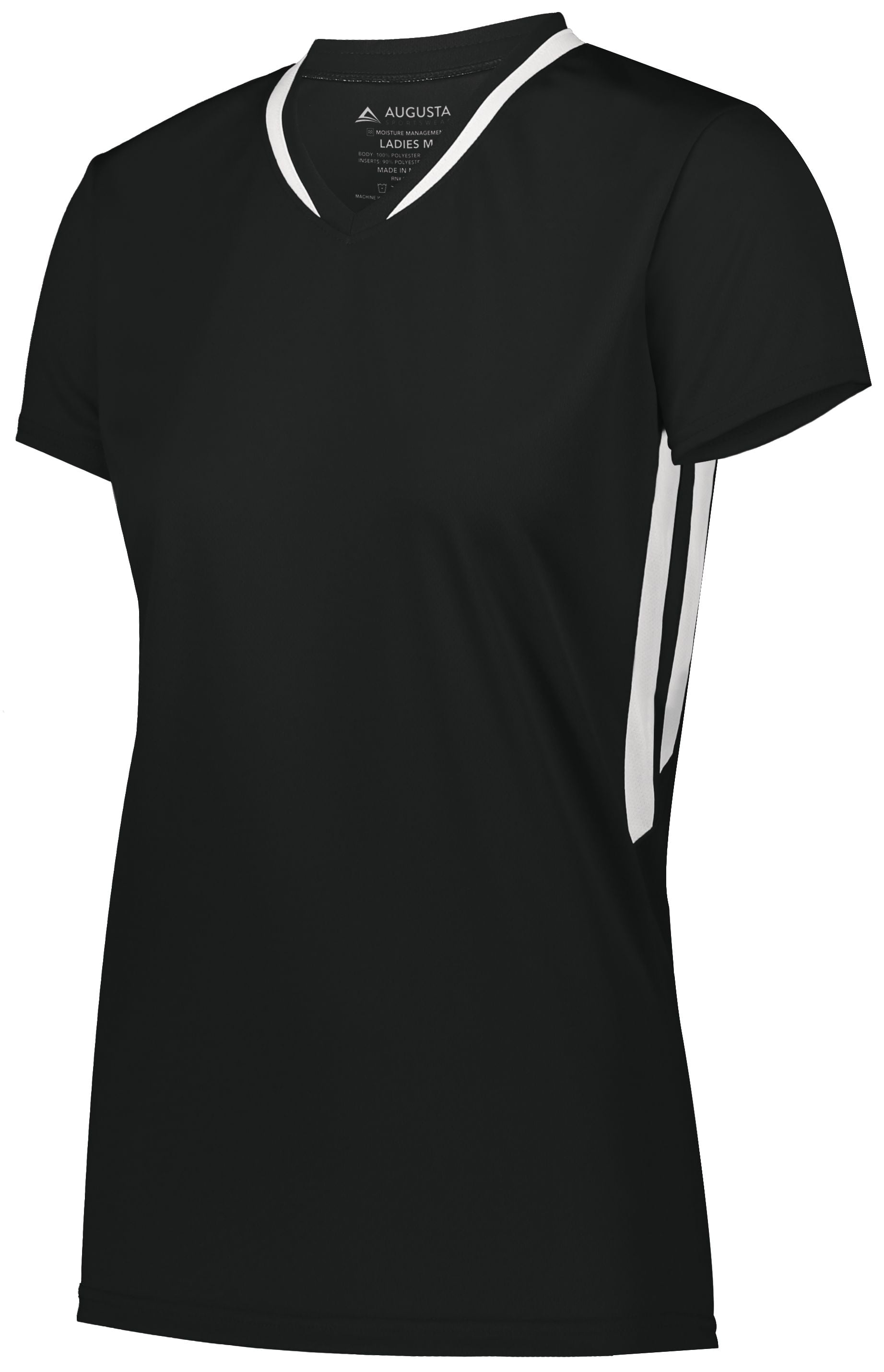 Augusta XL Ladies Full Force Short Sleeve Jersey Black/White 1682 ...