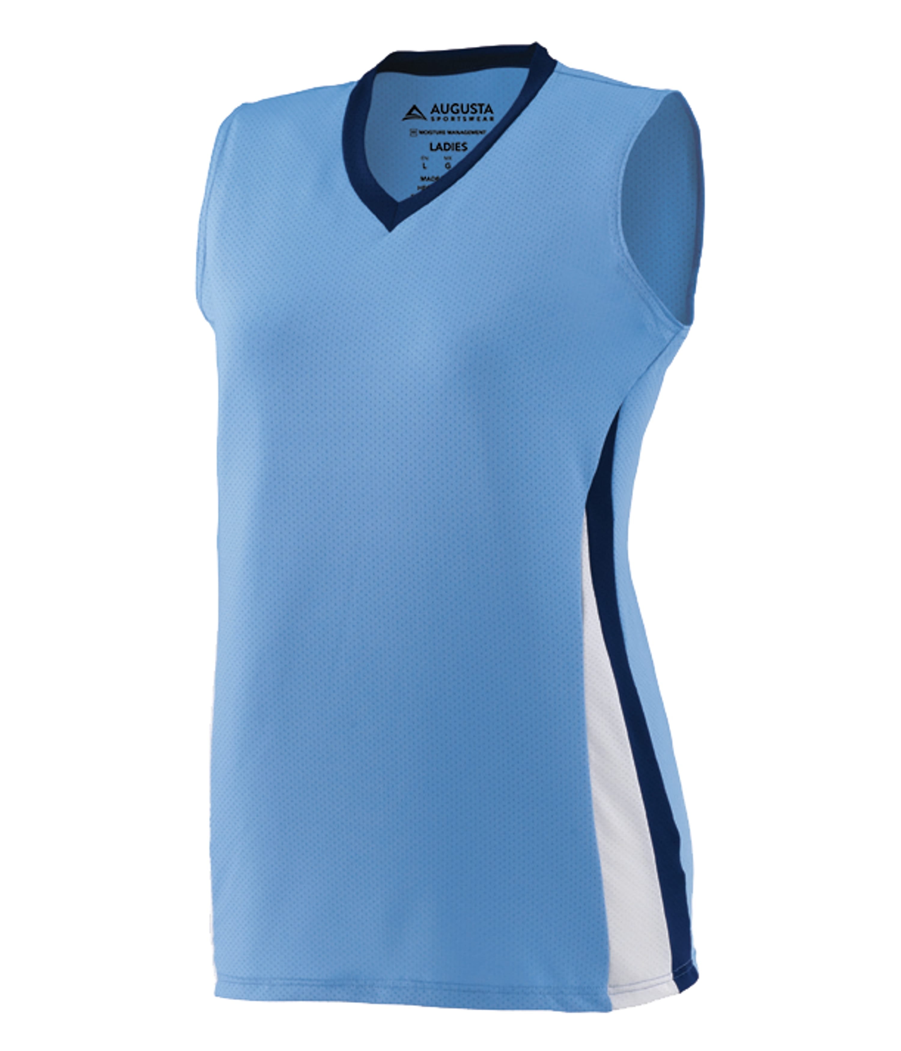 Augusta XL Ladies Tornado Jersey Columbia Blue/Navy/White 1355 ...