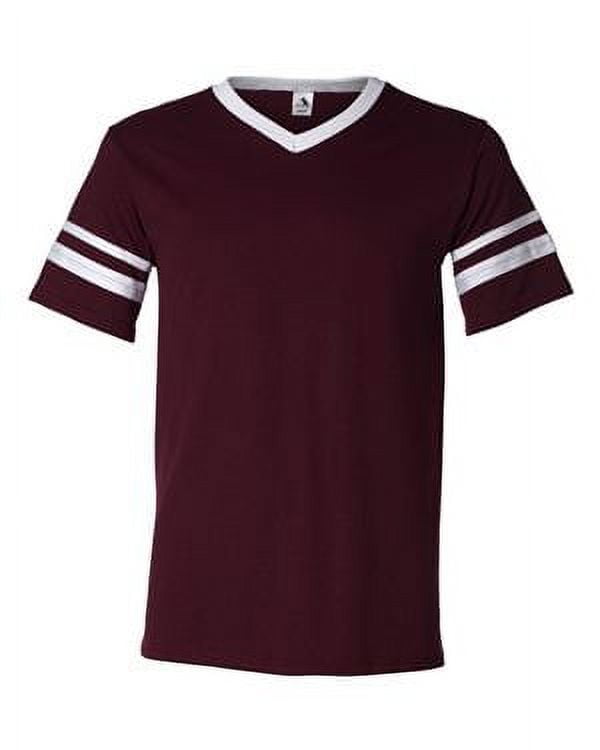 Augusta XL Sleeve Stripe Jersey Maroon/White 360 - Walmart.com