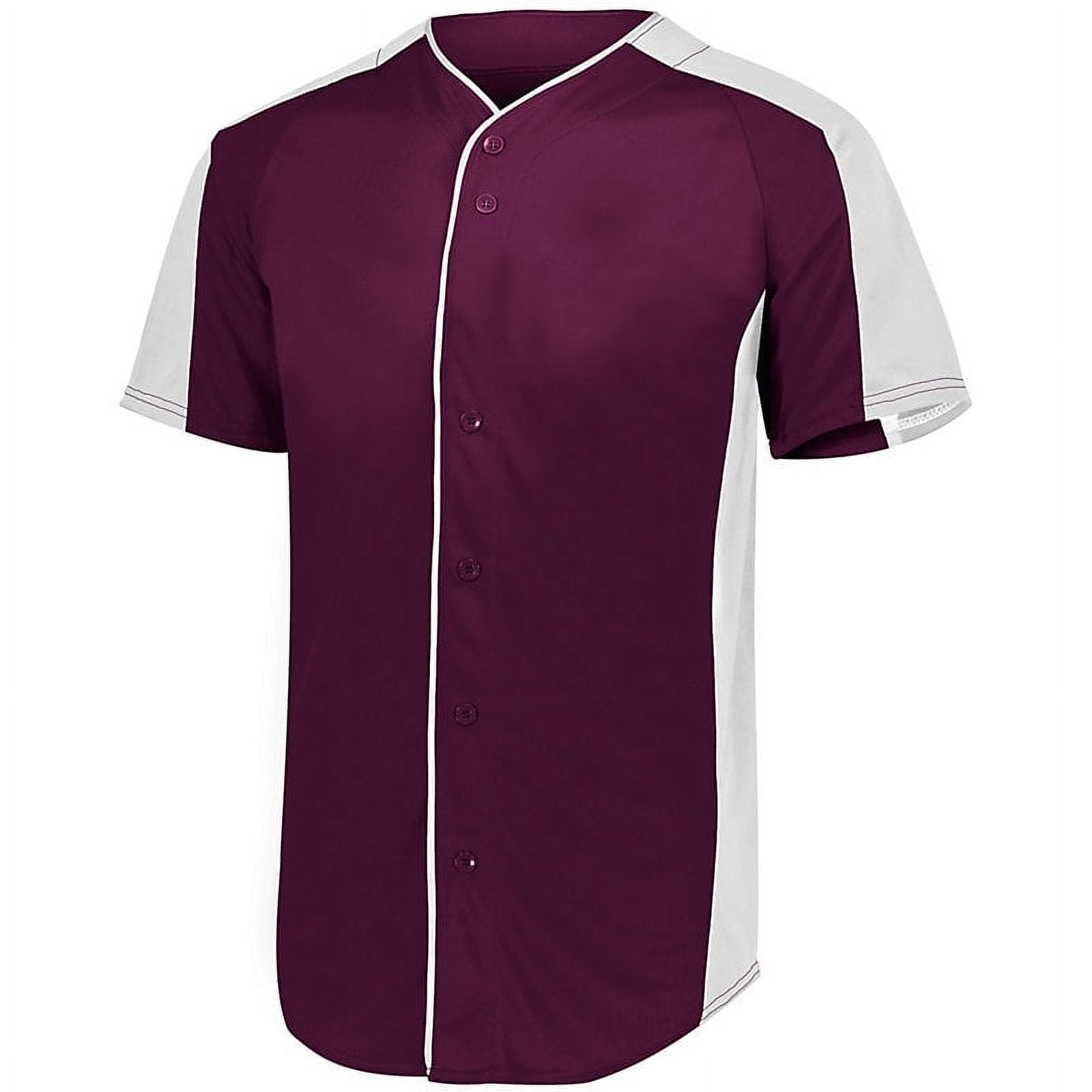 Augusta sportswear Men's Full Button Baseball Jersey - 1655 - Walmart.com