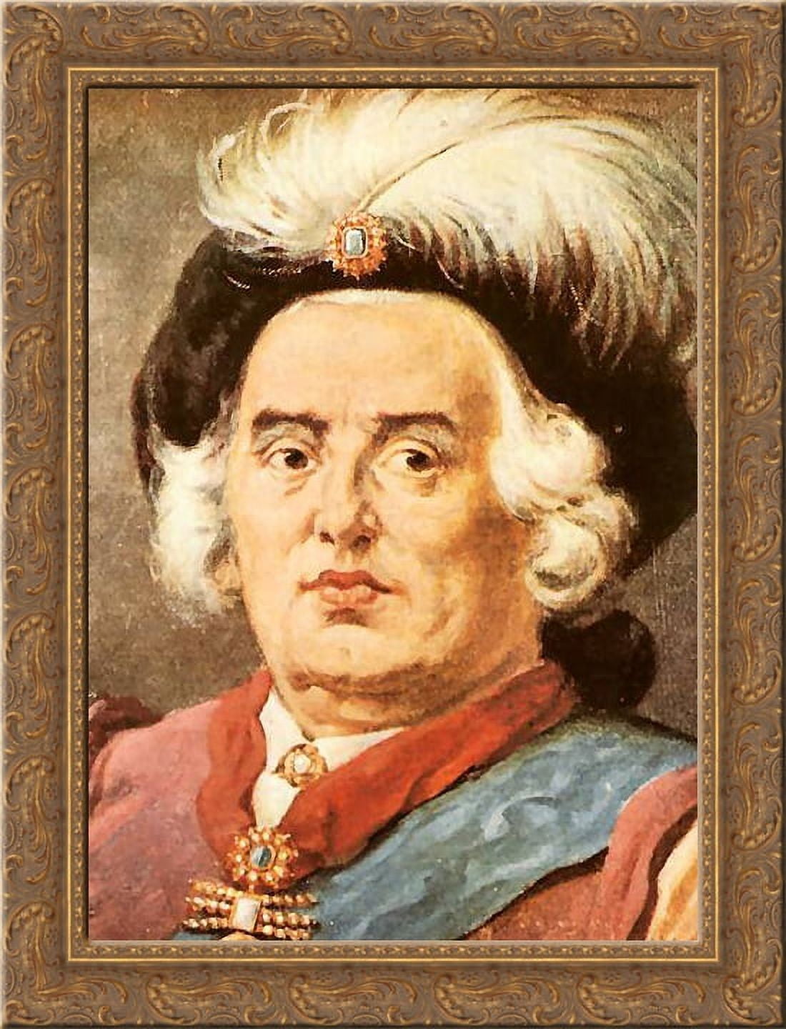 Augustus III of Poland 20x24 Gold Ornate Wood Framed Canvas Art by ...