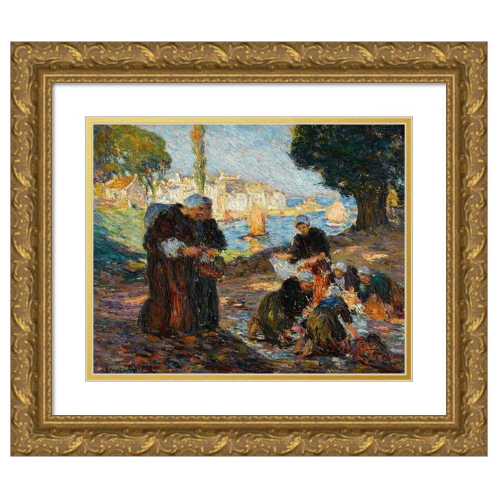 Augustus Koopman 14x12 Gold Ornate Wood Frame and Double Matted Museum Art Print Titled ...