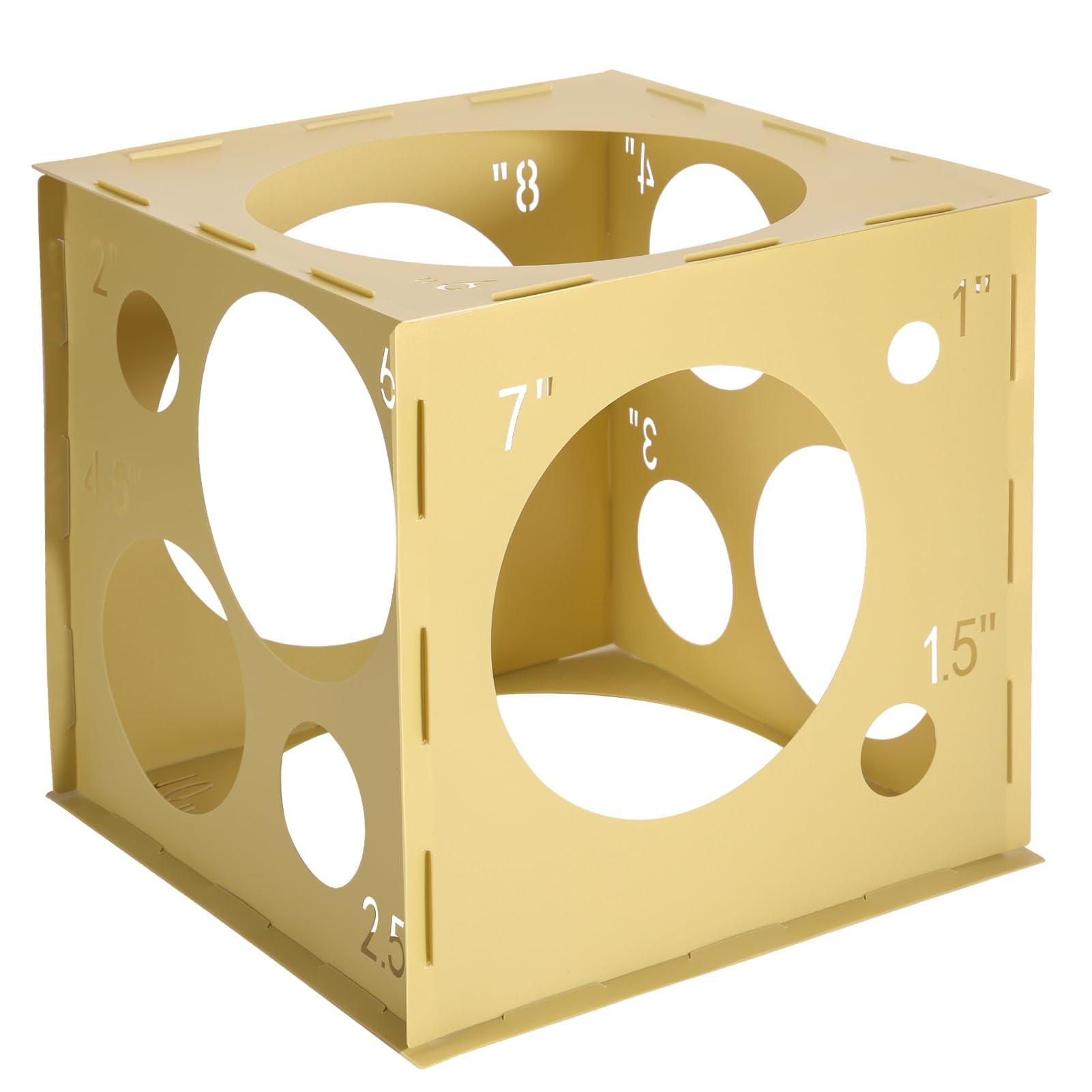 Auihiay 14 Holes Plastic IFF17 Balloon Sizer Cube, Yellow Collapsible ...