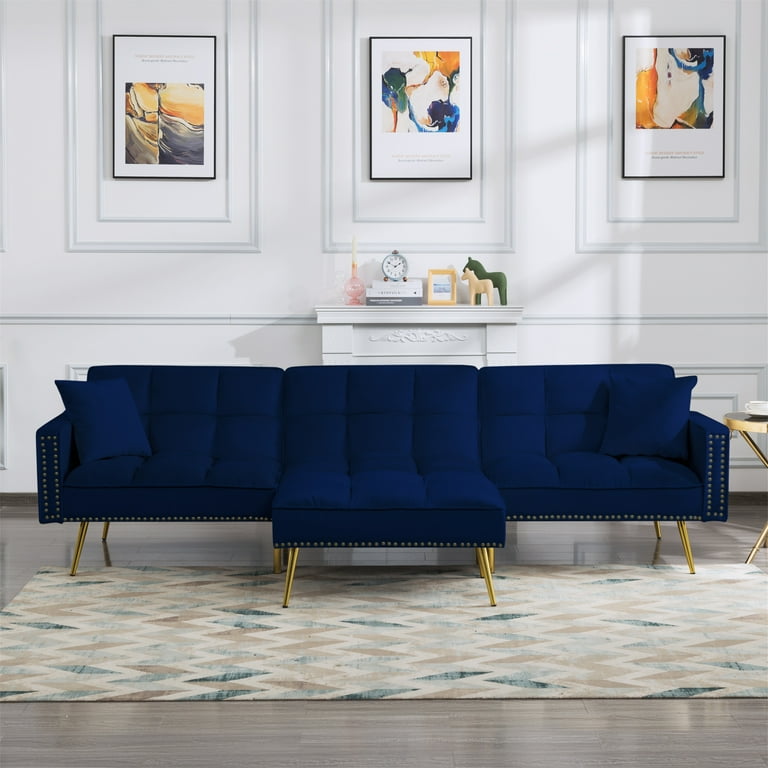 Navy Velvet Sleeper Sofa | Cabinets Matttroy