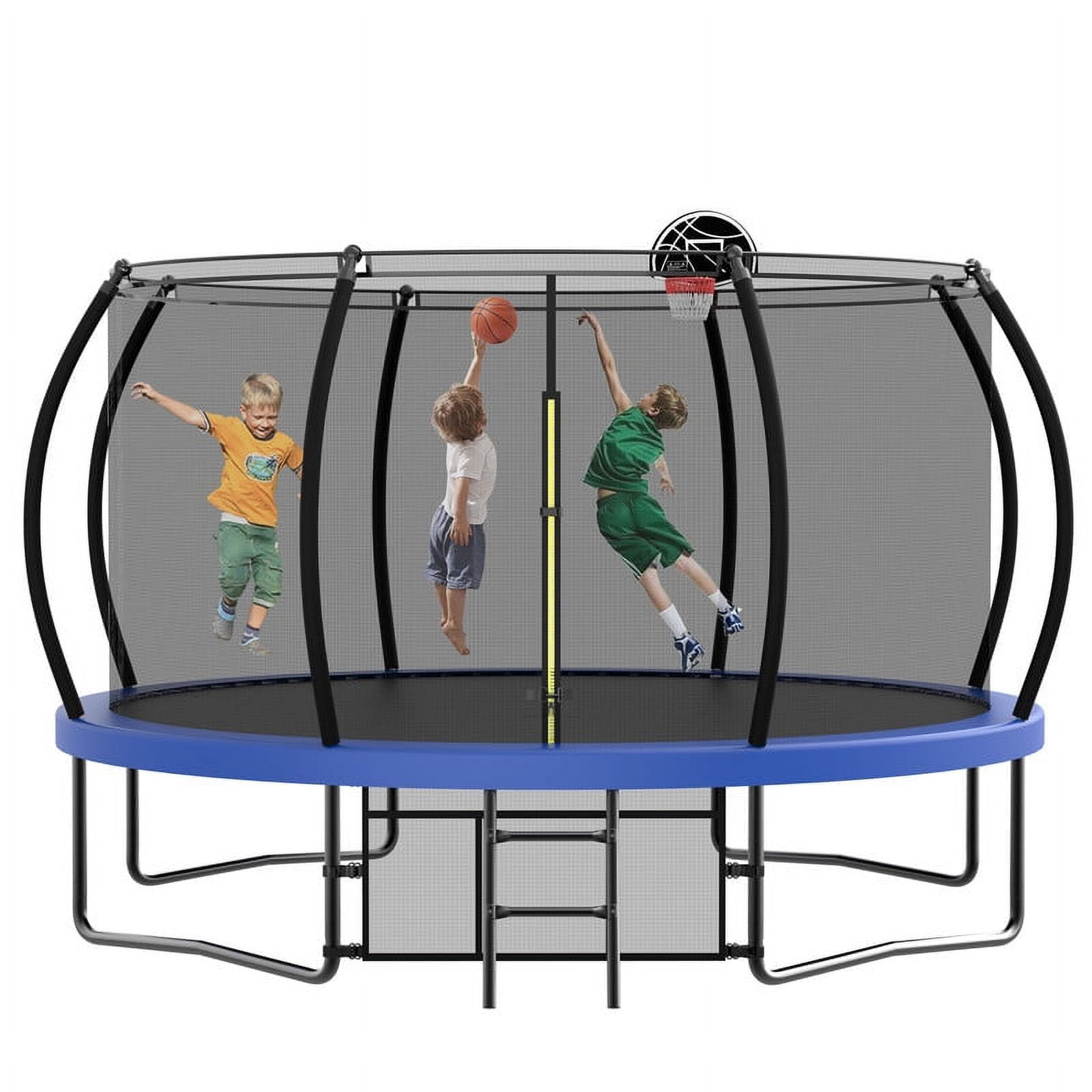 Aukfa 12FT Trampoline with Basketball Hoop for Kids, Outdoor Pumpkin ...