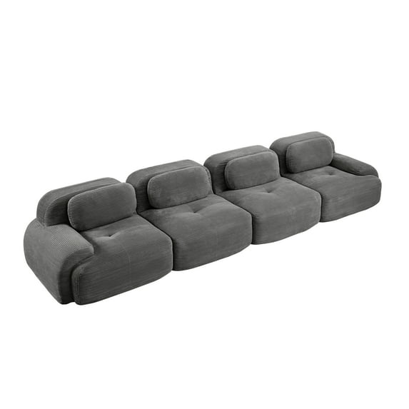 Aukfa 153" Modular Sectional Sofa, Oversized 4-Seater Living Room Sofa ...