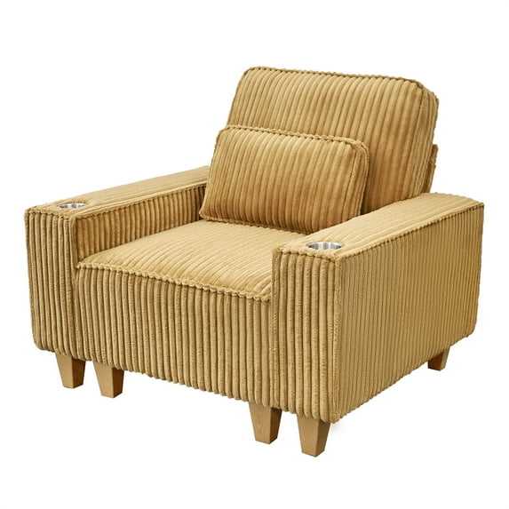 Aukfa 3 Piece Sofa Set - 43.5" Oversized Armchair Couch w/ Cup Holders ...