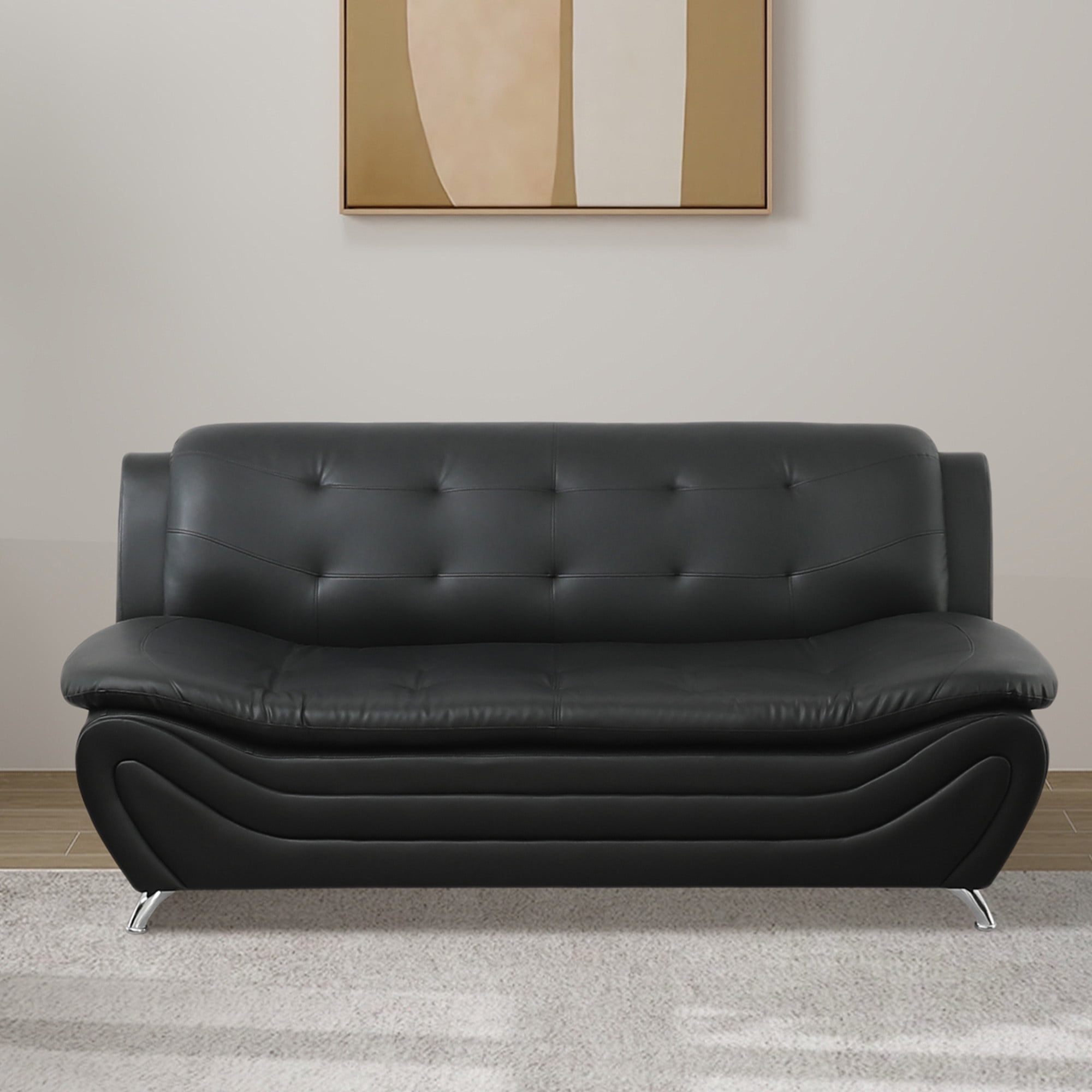 Aukfa 3 Piece Sofa Set - 76.5" Upholstered 3 Seat Sofa Couch for Living ...