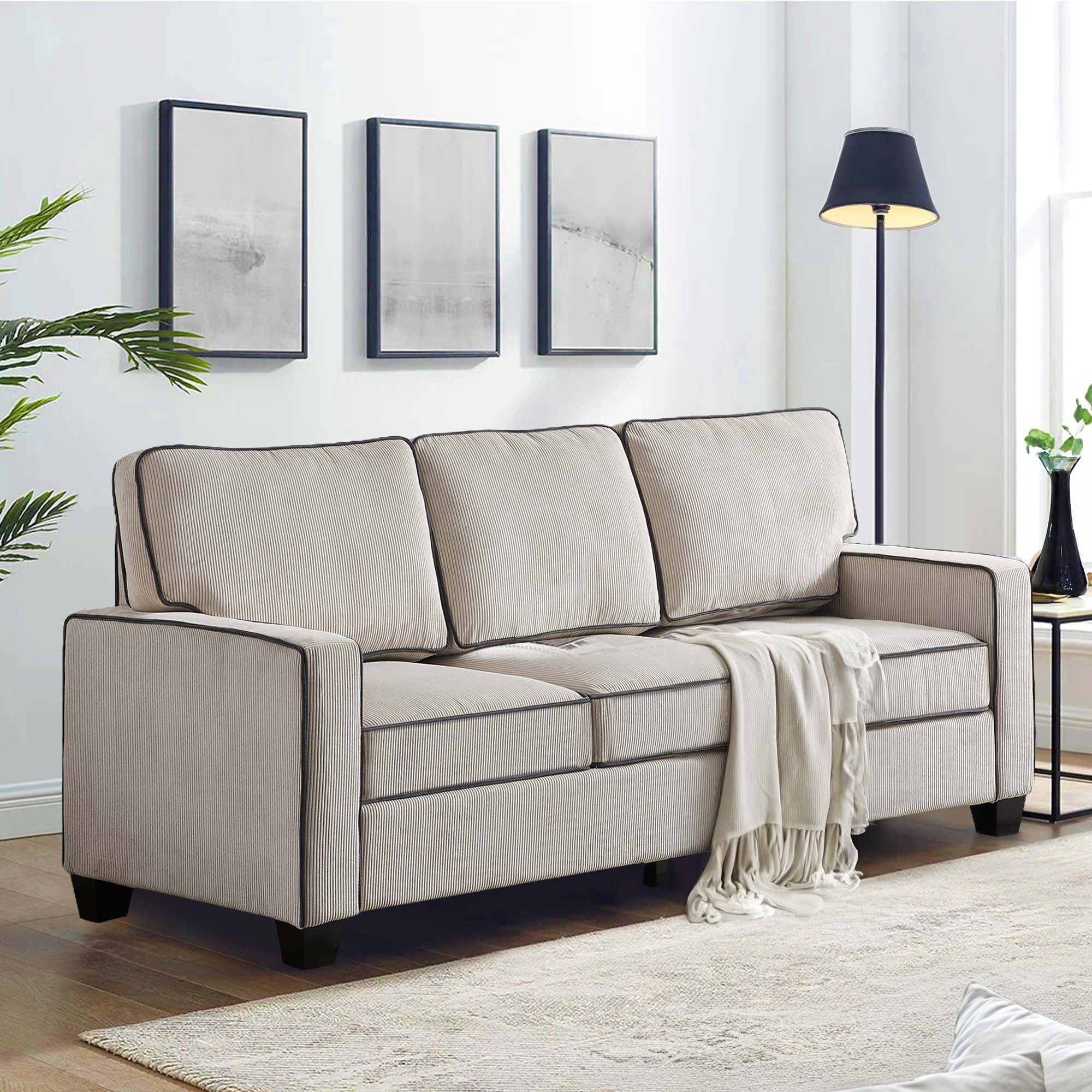 Free Shipping! Aukfa 81in Corduroy Sofa with Storage, Beige - Comfy ...