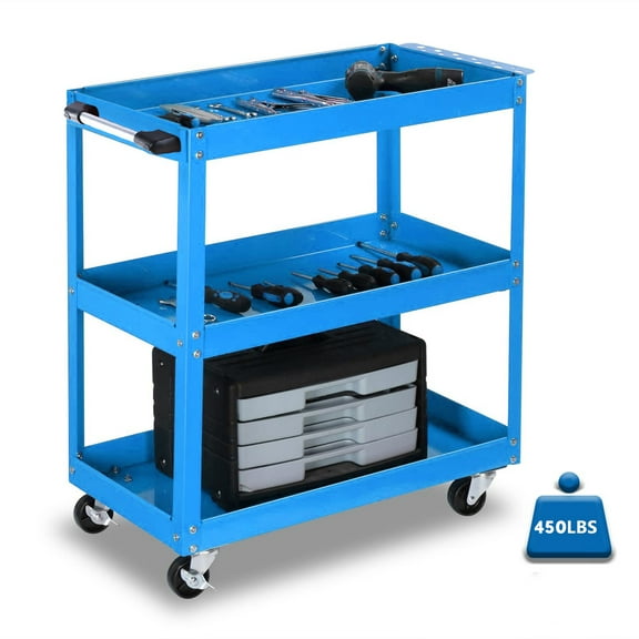 3 Tier Rolling Tool Cart on Wheels, LBS Tool Cart with Drawers，Heavy ...