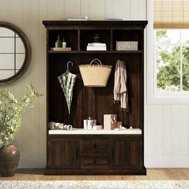 HomeStock Coastal Cottage Hall Tree Gray - Walmart.com