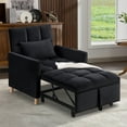 Aukfa 3-in-1 Sleeper Chair, Convertible Pull Out Chair Bed for Small ...