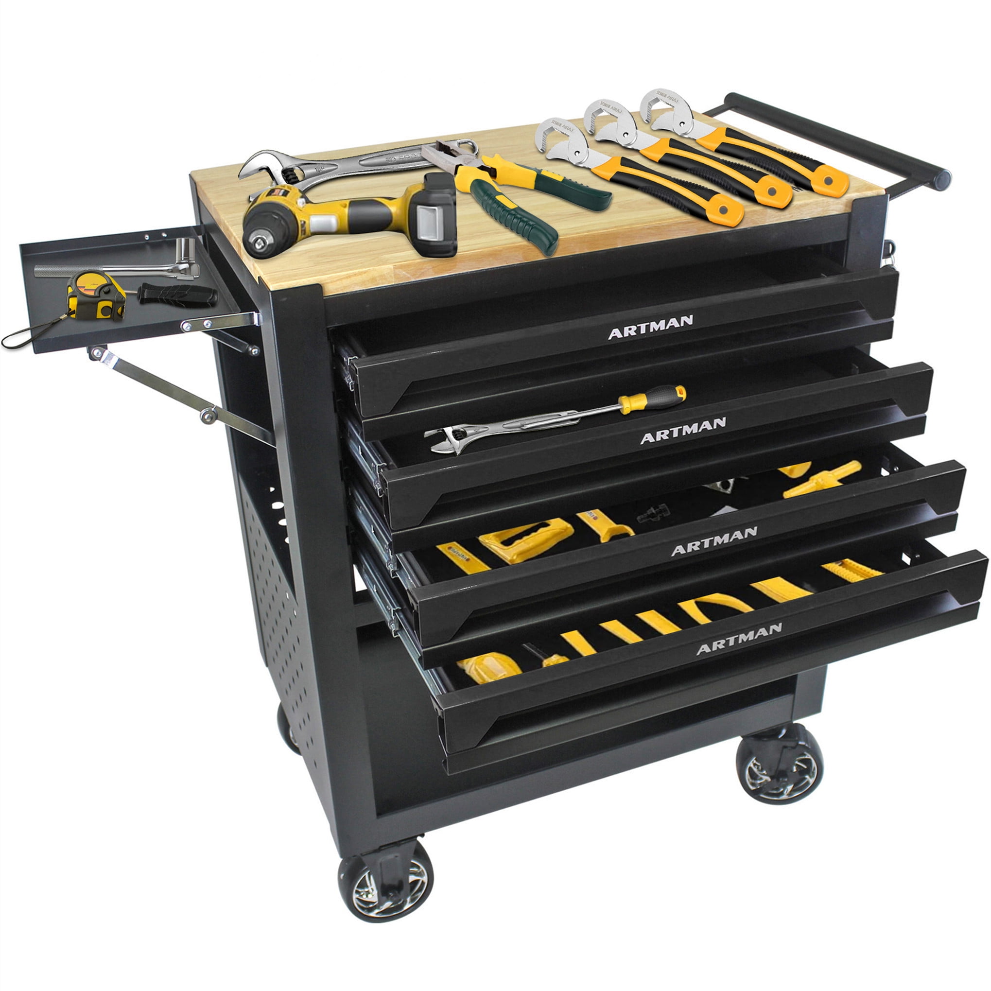Aukfa 30 inch Mechanic's Tool Cart, 700 LB Capacity 4-Drawer Tool Chest ...