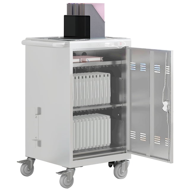 Aukfa 35-Unit Mobile Charging Cart, Classroom Locking Charging Station ...