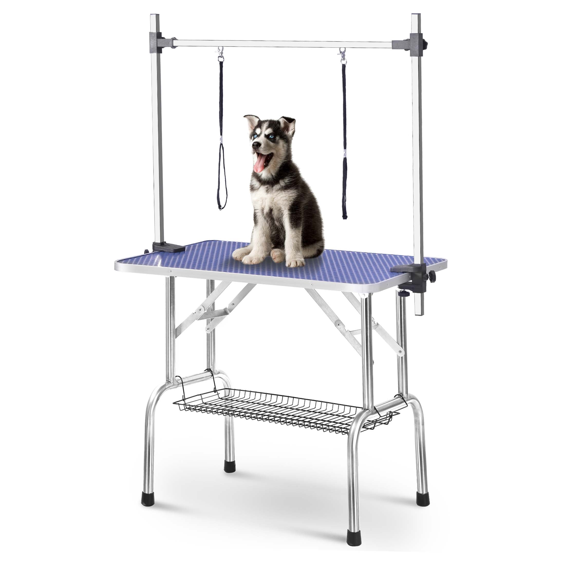 Aukfa 36" Folding Pet Grooming Table for Pet Dog and Cat - Blue ...