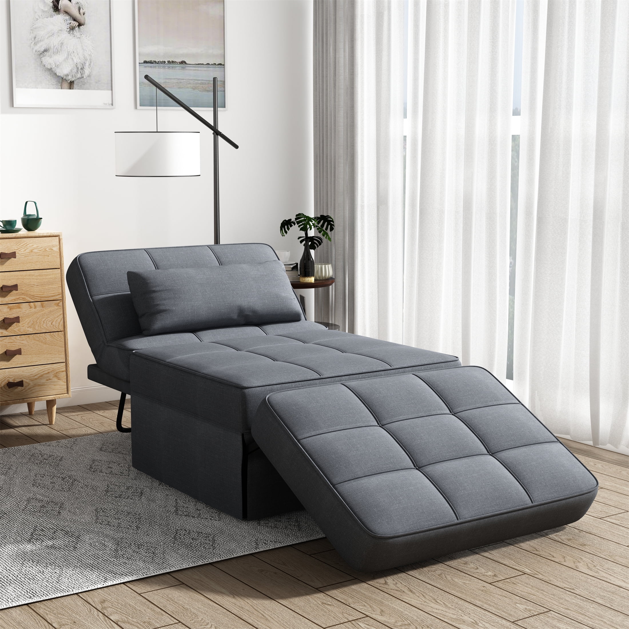 Aukfa 36 Folding Chaise Futon Convertible Sofa Bed - Walmart.com