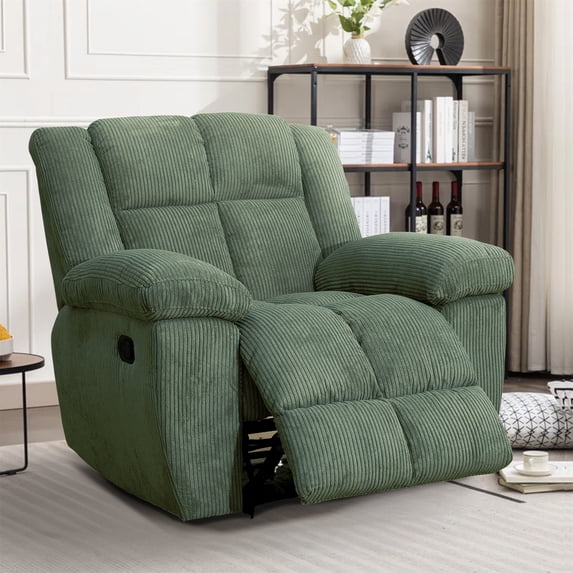 Aukfa Oversized Recliner Overstuffed Armchair for Living Room, Corduroy ...