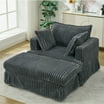 Aukfa 56" Corduroy Chaise Lounge, 2 Pillows, Black - Walmart.com