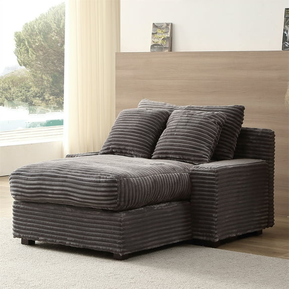 Aukfa 55 Inch Chaise Lounge Indoor, Oversized Corduroy Cloud Sofas ...