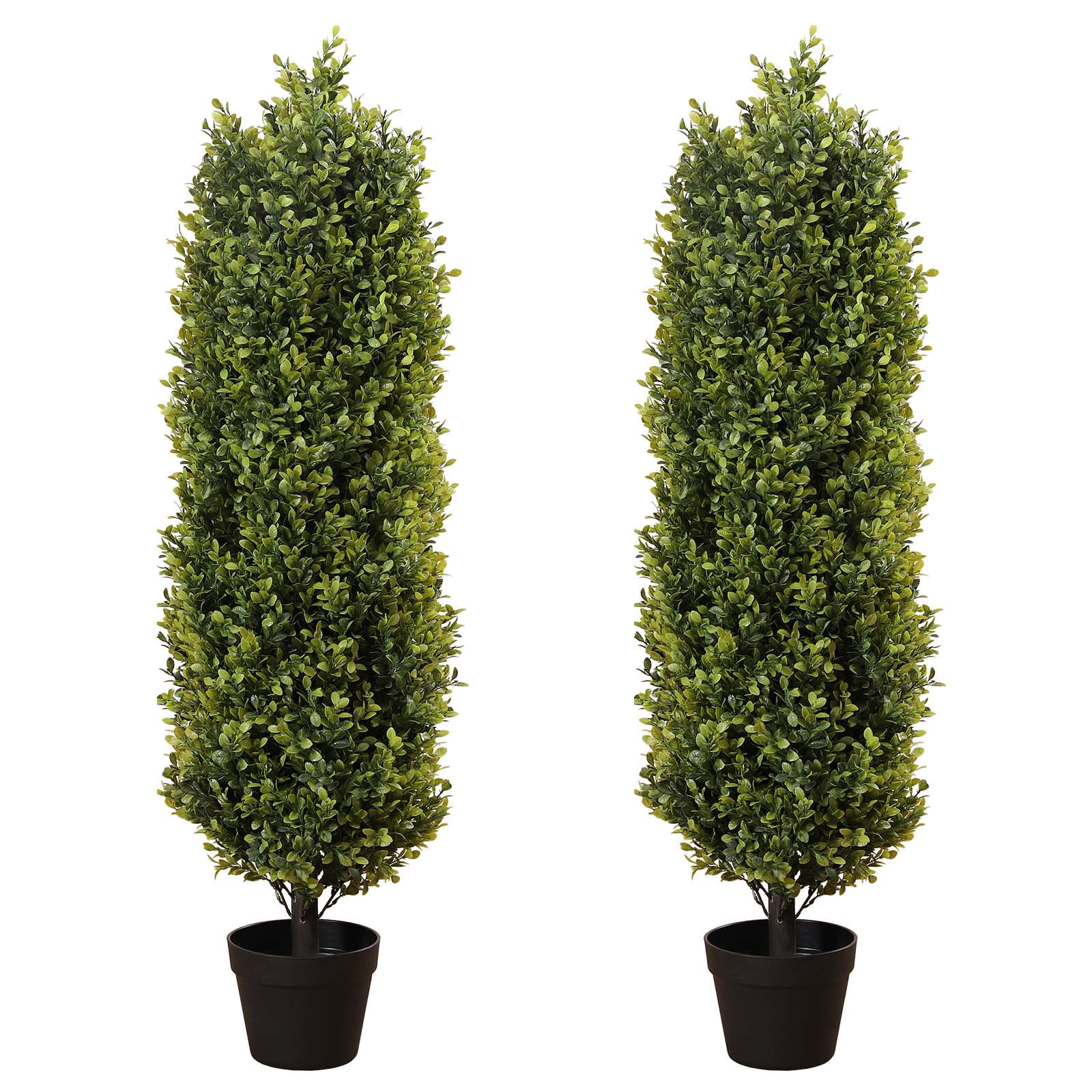 Aukfa 4ft Artificial Cypress Topiary Trees 2 Set, Realistic Faux Pine ...