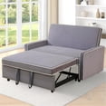 Aukfa 53" Chaise Futon Convertible Sofa Bed Loveseat Sleeper, Full Size ...