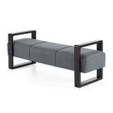 Aukfa 59" Long Upholstered Ottoman Bench, Rectangular Accent Bench with ...