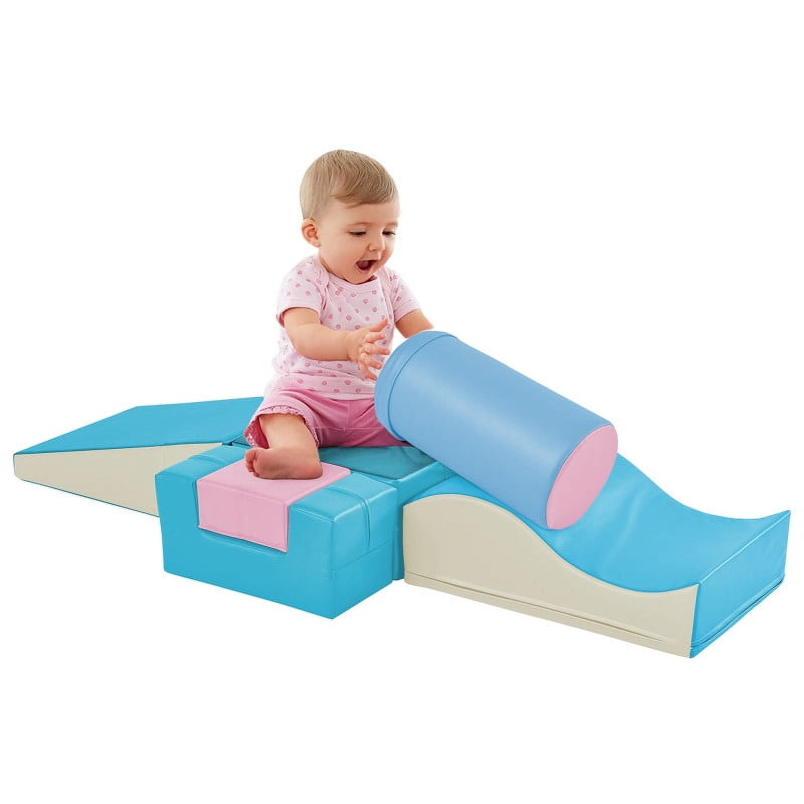 Aukfa 6-Piece Kids Climbing Toys, Crawl Soft Foam Block Activity ...