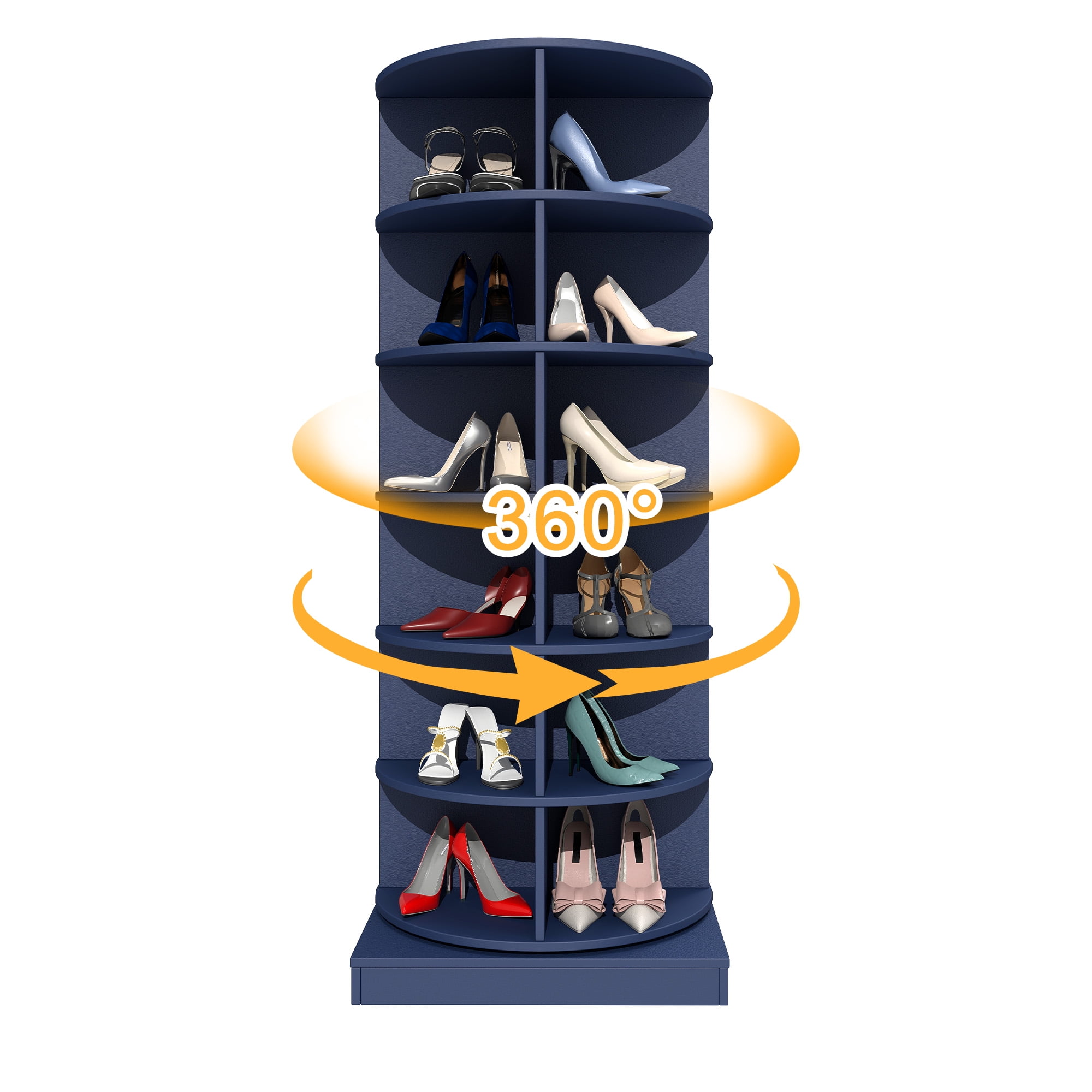 Aukfa 6-Tier Rotating Shoe Rack Storage, 360° Spinning Shoe Organizer ...
