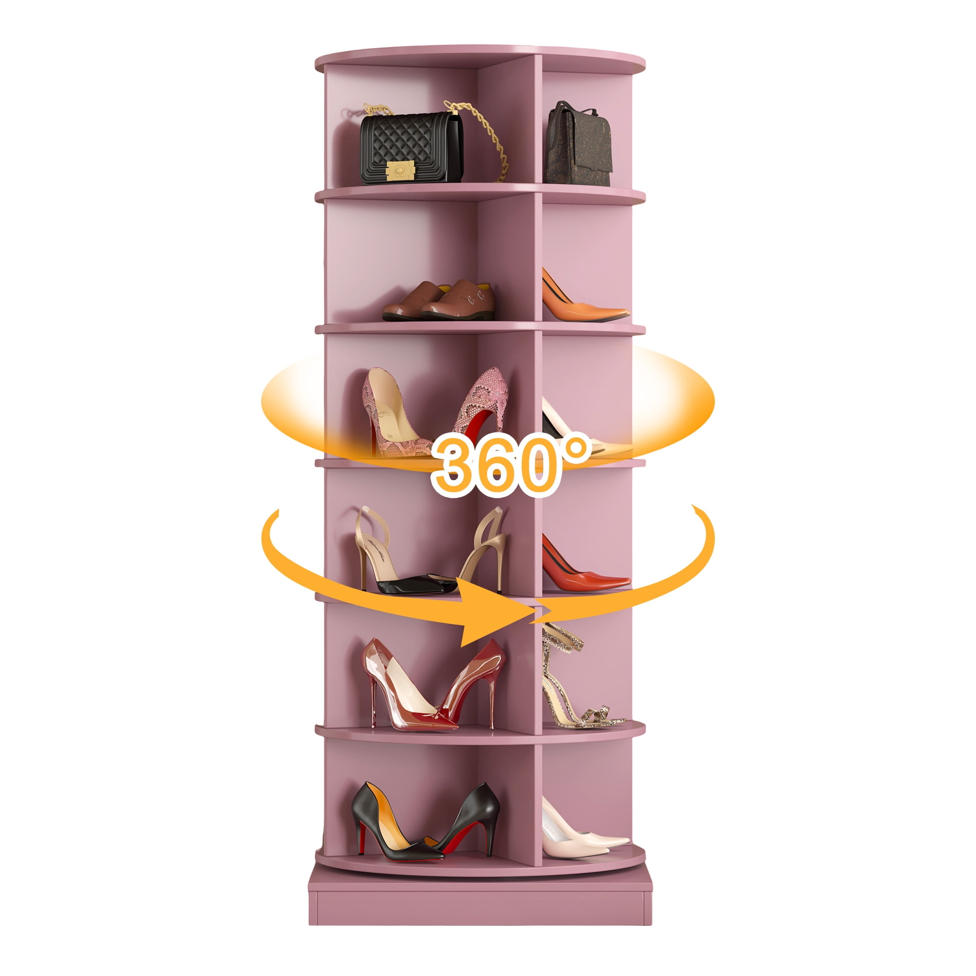 Aukfa 6-Tier Rotating Shoe Rack Storage, 360° Spinning Shoe Organizer ...