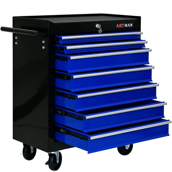 Aukfa Tool Chest, 24.5 in 7-Drawer Steel Rolling Tool Box on Wheels for ...