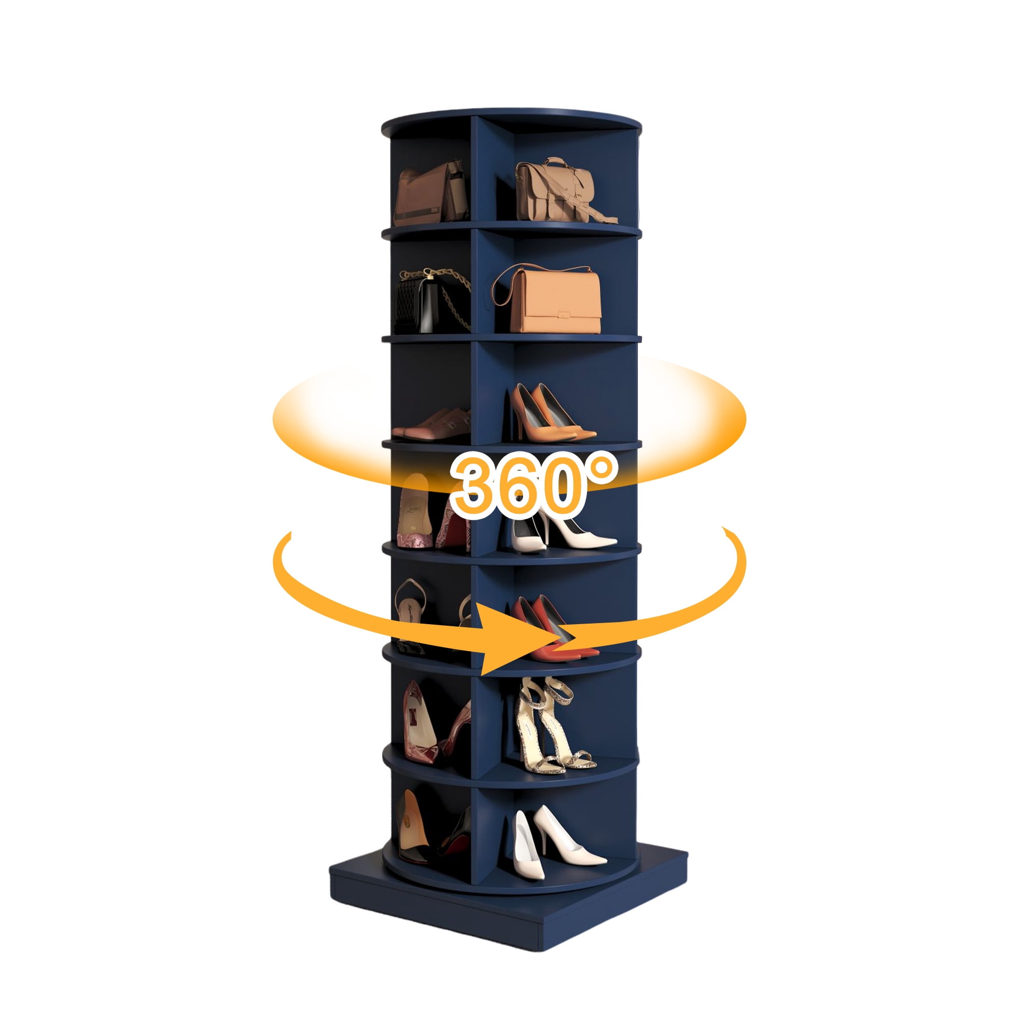 Aukfa 7-Tier Rotating Shoe Rack Tower, 360° Spinning Shoe Display ...