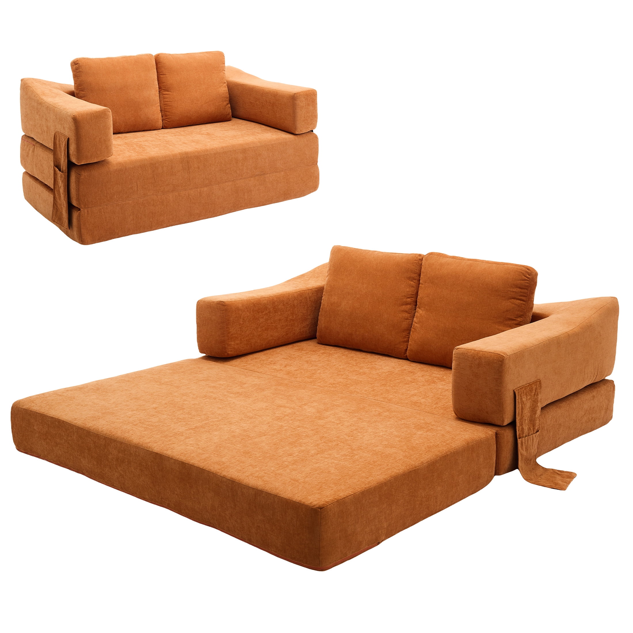 Aukfa 70.87" Folding Sofa Bed, Convertible Loveseat Sleeper Floor Couch ...