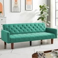Aukfa 75" Square Arm Futon Convertible Sofa for Home Office, Button ...