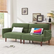 Novogratz Elle Futon, Convertible Sofa Bed and Couch, Gray Velvet ...