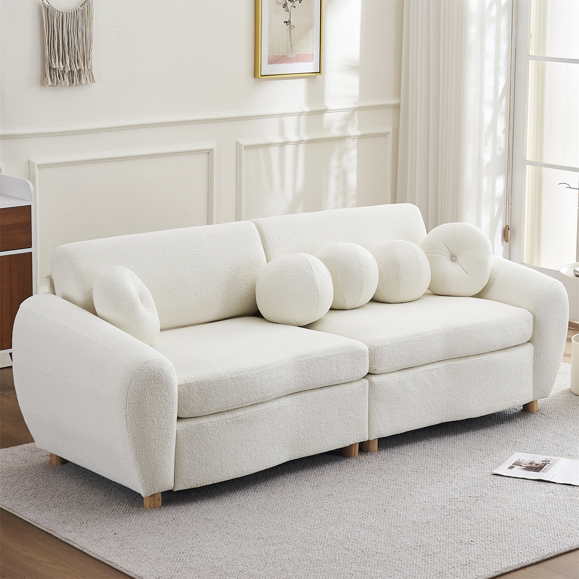 Free Shipping! Aukfa 85 Modern Comfy Sofa Chenille Upholstered Deep ...