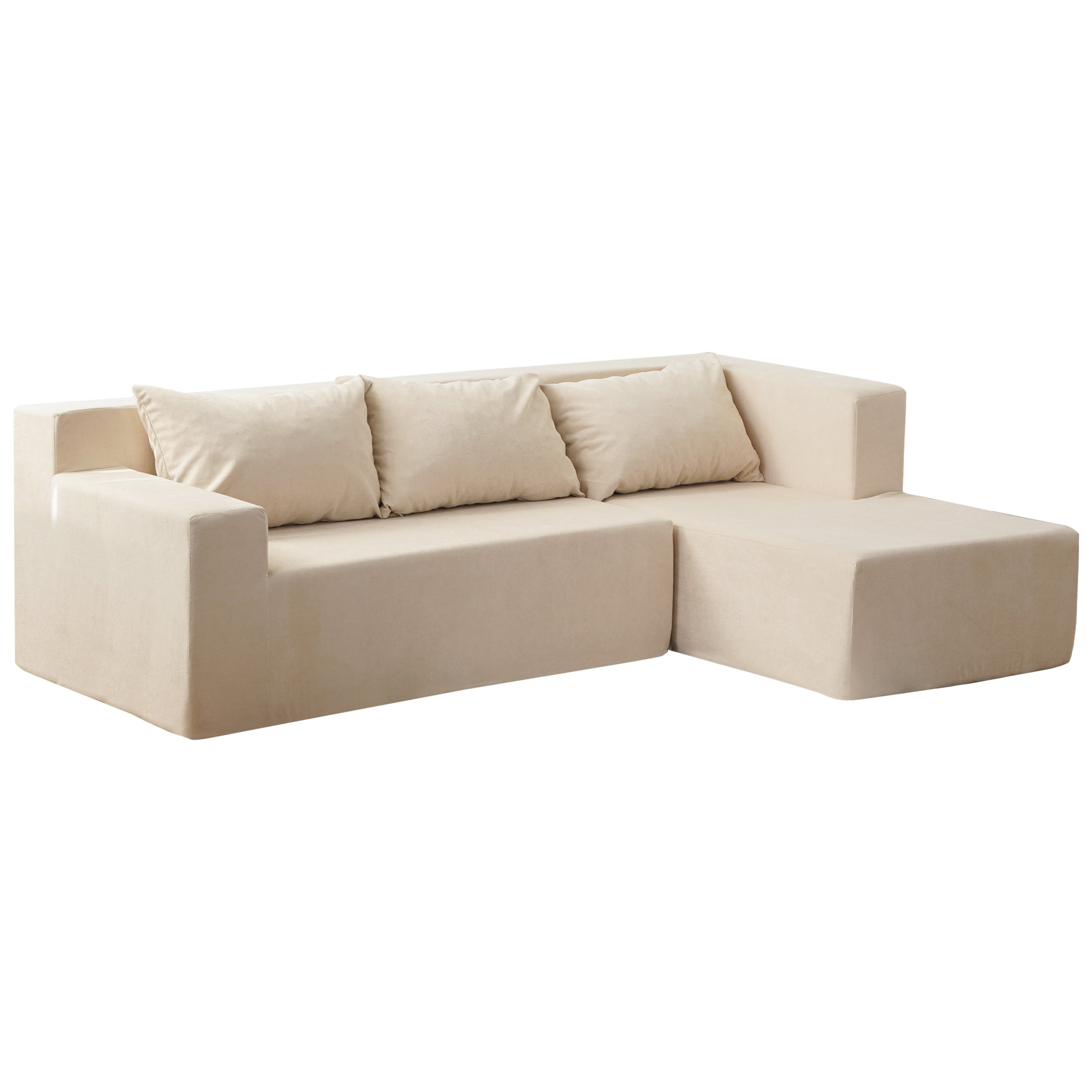 Aukfa 86.6" Modular Sectional Sofa, Sponge Sleeper Sofa Couch, L-Shape ...