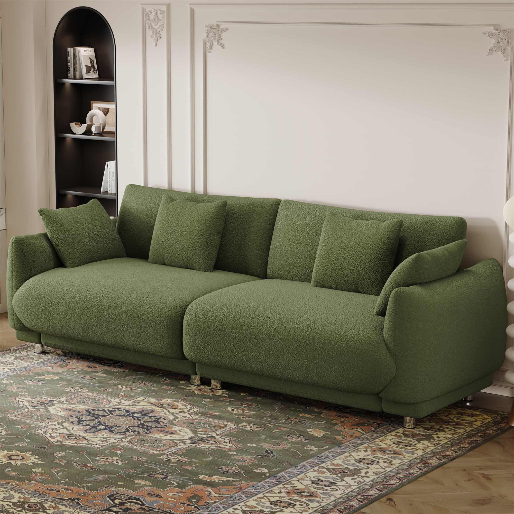 Aukfa 87" Modern Comfy Sofa, Upholstered Couch for Living Room, 4 ...