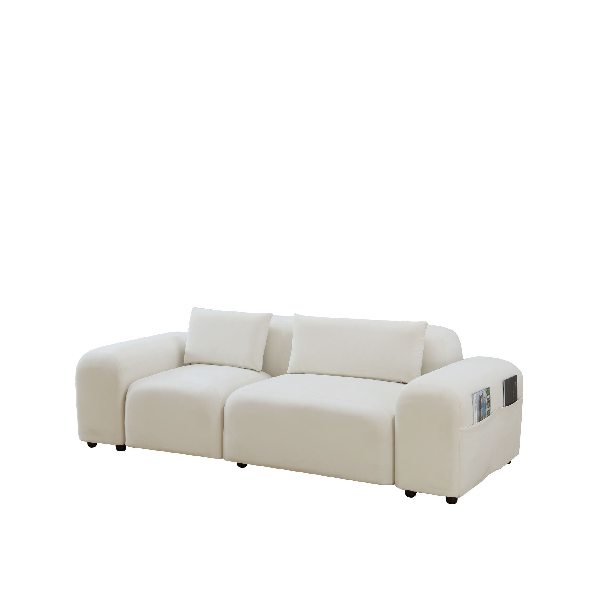 Aukfa 92" Sofa Couch with Extra Deep Seat, 3 Seater Sofa with 2 Pillows ...