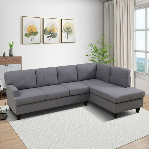 Aukfa 96" Sectional Sofa Deep Seat Couch for Living Room, Left Chaise ...