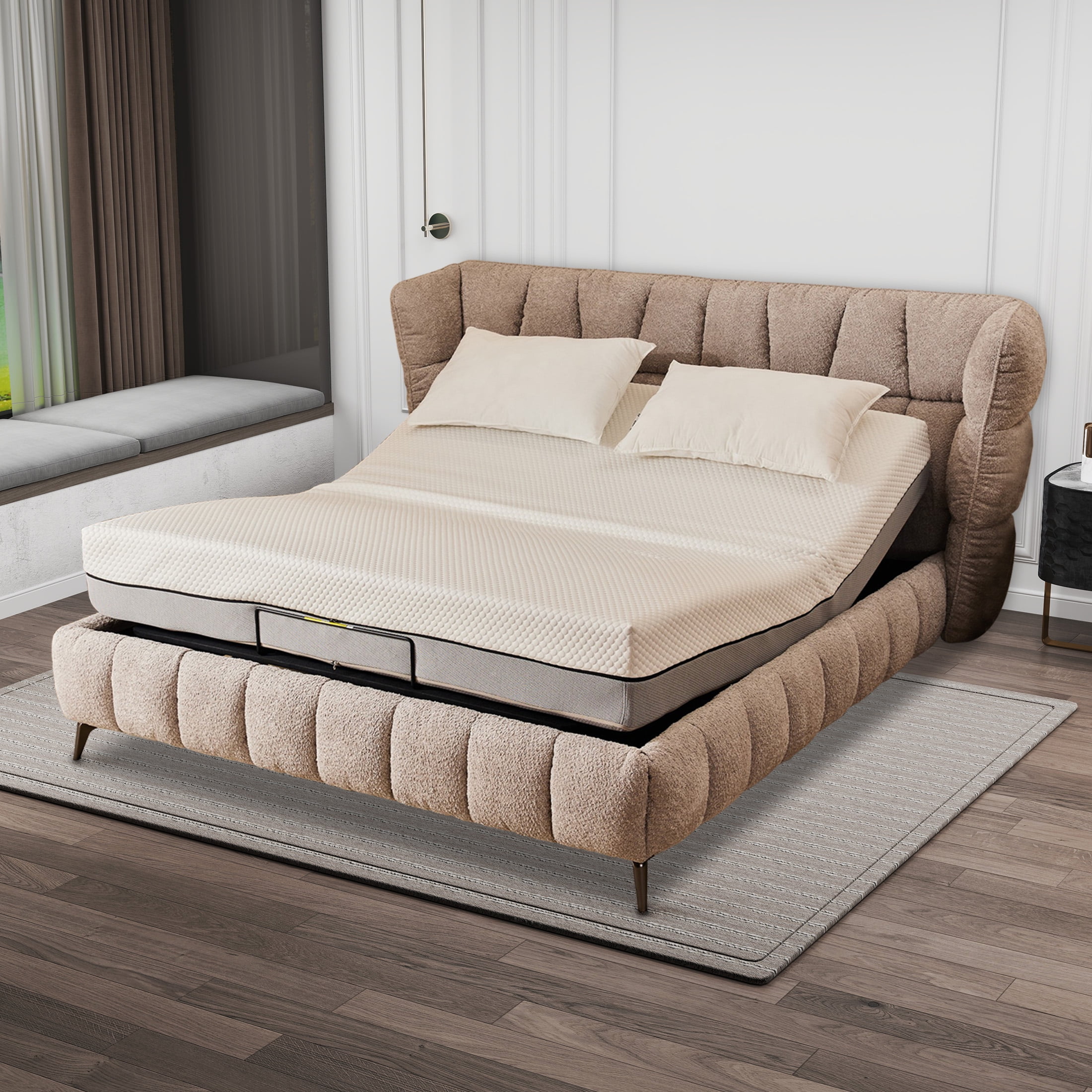 Aukfa Adjustable Bed Frame Base King Wireless Remote Quiet Dual OKIN ...