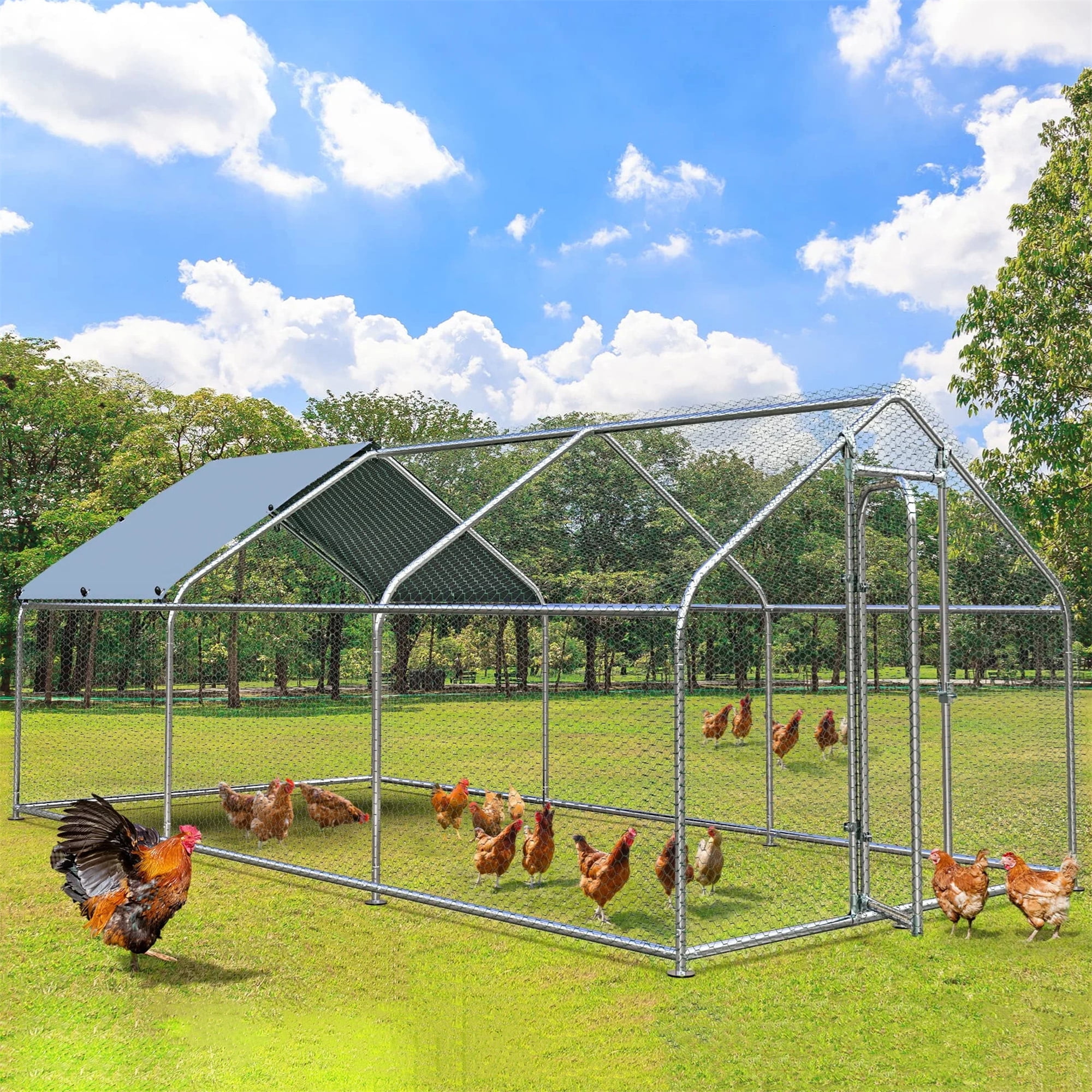 Customer reviews for Aukfa Chicken Coop, 20 ft Large Chicken Run Cage ...