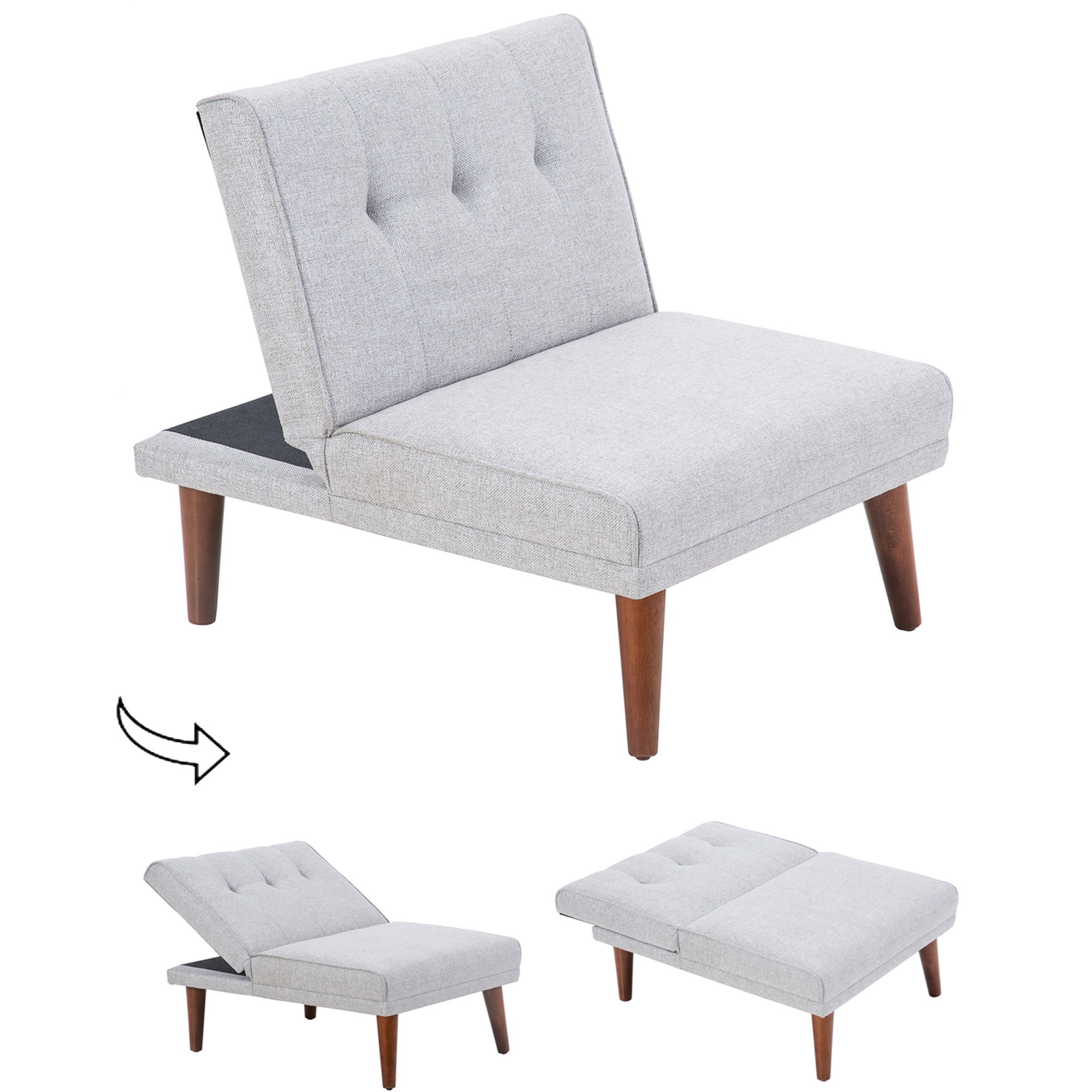 Aukfa Comfy Mini Couch, Small Recliner Futon Sofa Chair for Small Space ...