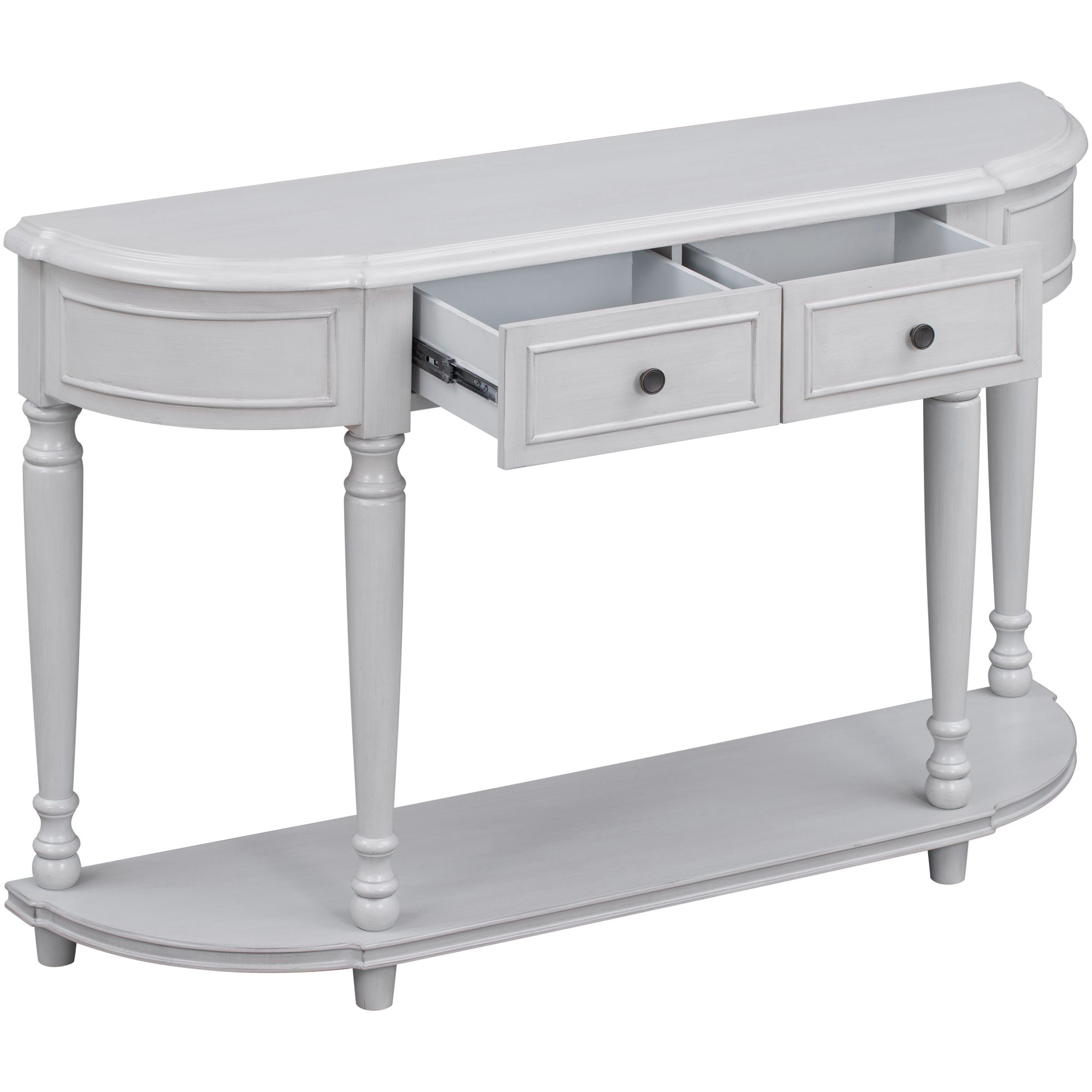 Aukfa Console Table, Curved Design Entryway Table with 2 Top Drawers ...